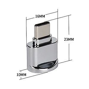 BoxWave Adapter Compatible with Tera Android 11 Barcode Scanner (P400) - Micro SD Card miniReader, USB Type-C OTG Reader USB3.0 Adapter Keychain - Metallic Silver