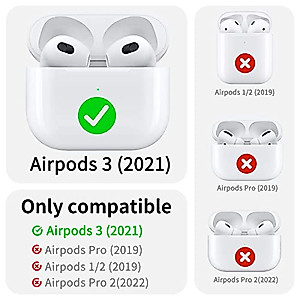 3Pack WQNIDE for Airpods 3rd Generation Case, Funny Food Goldfish Rainbow Candy Chocolate Protective Cover, Kawaii Cartoon Soft Silicone Design for Women Men Girls Apple AirPod 3 Cases with Keychain