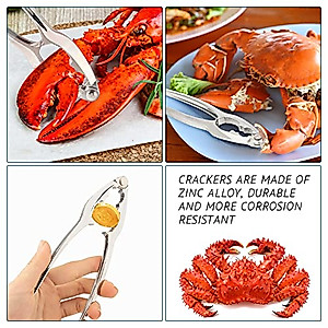 62 Pcs Seafood Tools Set Crab Crackers and Tools Lobster Crackers and Picks Set Includes 8 Butter Warmers 8 Crab Leg Cracker Tool 2 Seafood Scissors 8 Lobster Shellers 8 Crab Forks 28 Tealight Candles