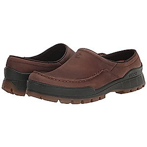 ECCO Men's Track 25 Hydromax Water Resistant Moc Toe Clog, Cocoa Brown Nubuck, 10-10.5