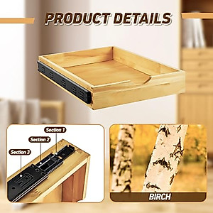 Soaoo 2 Pcs Pull out Drawers for Kitchen Cabinets Assembled Roll out Cabinet Organizer Corner Sliding Drawers for Inside Cabinets, 14”W x 21”D, Requires At Least 14.6” Cabinet Opening