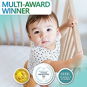 MARGAUX & MAY Waterproof Crib Mattress Protector Pad, Fitted Ultra Soft Noiseless Breathable Bamboo Crib Protector, Mattress Protector for Baby Crib, Crib Mattress Pad for Toddler