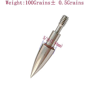 100 Grain Field Points,5/16 Stainless Steel Archery Target Bullet Point Sharp Targethead Screw in Broadheads (1 Dozen 12 PCS)