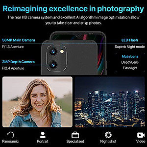 UMIDIGI Cell Phone G1 MAX, Android12 Unlocked Smartphone, Dual Sim 4G LTE Mobile Phone, 128GB/256G Expandable, 6.52" HD+ Night Mode，5150mAh, GSM Unlocked Phone