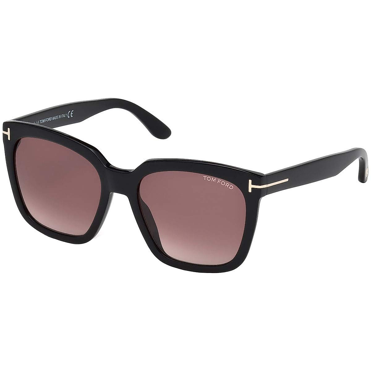 Tom Ford Square Sunglasses TF502F Amarra 01T Black 55mm FT0502