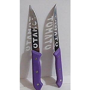 Brandobay Stainless Steel Tomato Slicer Knives Set – 10-inch long including handle – 2-Pack Set of Tomato Cutters – Colors (Blue, Red, Green)