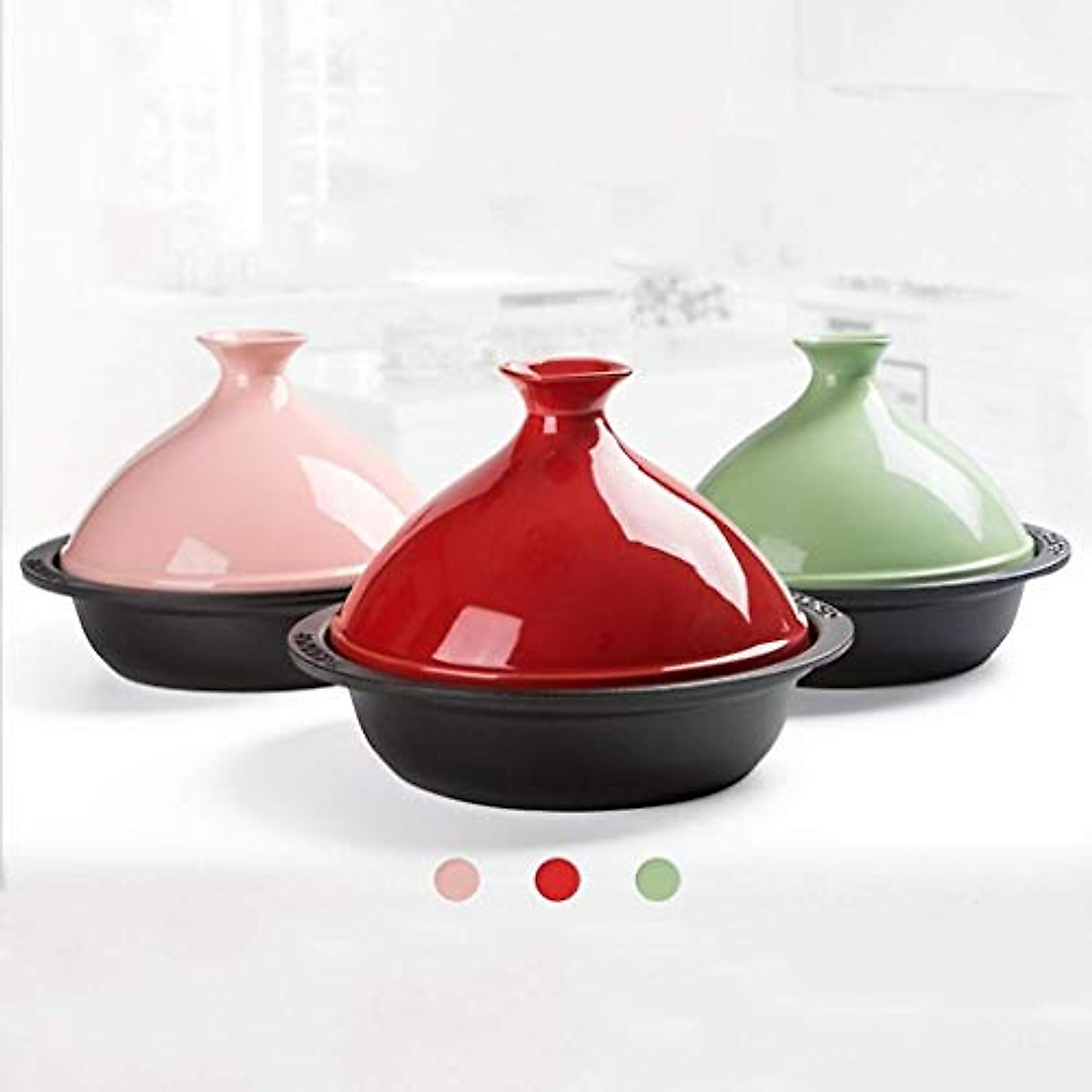 JAHH Chef's Classic Enameled Cast Iron Round Covered Casserole, Red Wok，Soup Pot，Frying Pan (Color : white-Dinosaur Doodle4)