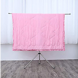 exilot Foldable Portable Space Saving Clothes Drying Rack, Heavy Duty Stainless Steel Laundry Drying Racks, Adjustable High Capacity Garment Rack, with Windproof Hooks.