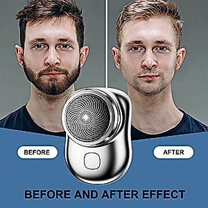 Mini-Shaver, Portable Electric Shaver, Mini Electric Razor Shavers for Men, Rechargeable Shaver Easy One-Button Use Suitable for Home,Car,Travel
