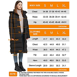 TRUNYAQI Women's Heated Long Jacket with Battery Pack Winter Coat for Women with Box