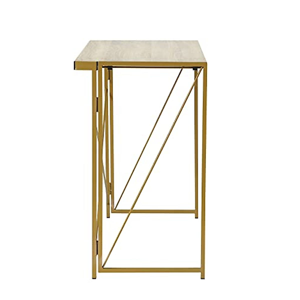 Urban Lifestyle Foldable Computer Desk, Wood/Gold