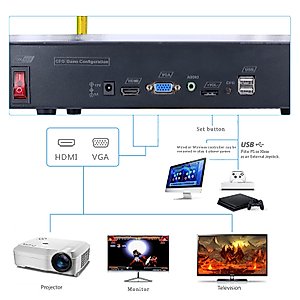 RegiisJoy 28890 Games in 1 Pandora 60S Arcade Game Console Retro Game Machine for PC & Projector & TV, 2-4 Players, 1280X720, 3D Games, Search/Hide/Save/Load/Pause Games, Favorite List