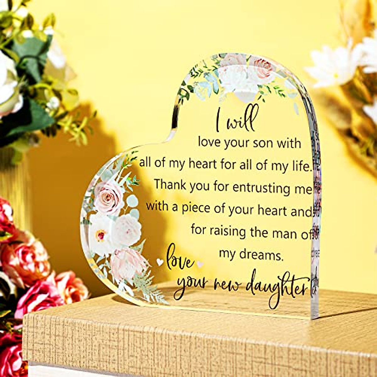 Mother of the Groom Gifts Gift for Mother of the Groom from Bride Wedding Gifts I Will Love Your Son with All My Heart for All My Life Decor Wedding Gifts for Mother of the Groom (Heart Shape)
