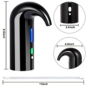 Electric Wine Aerator, Electric Wine Pourer and Wine Dispenser Pump, Multi-Smart Automatic Filter Wine Dispenser with USB Rechargeable for Travel, Home and Bar(Black)
