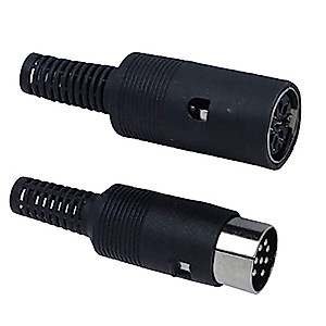 LYLGO 2 Pair Black DIN 8 Pin Female Male Adapter Socket Audio AV Connector