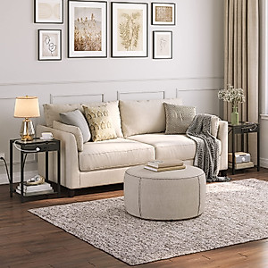 HOOBRO Side Table with Charging Station, Set of 2 End Tables with USB Ports, Nightstand for Tight Spaces, Tempered Glass, Modern Metal Frame, for Office, Bedroom, Living Room, Black BK76UBZP201