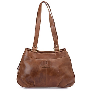 ROLANDO Dalia Women's Top-Handle Leather Handbag (Oily Brown)