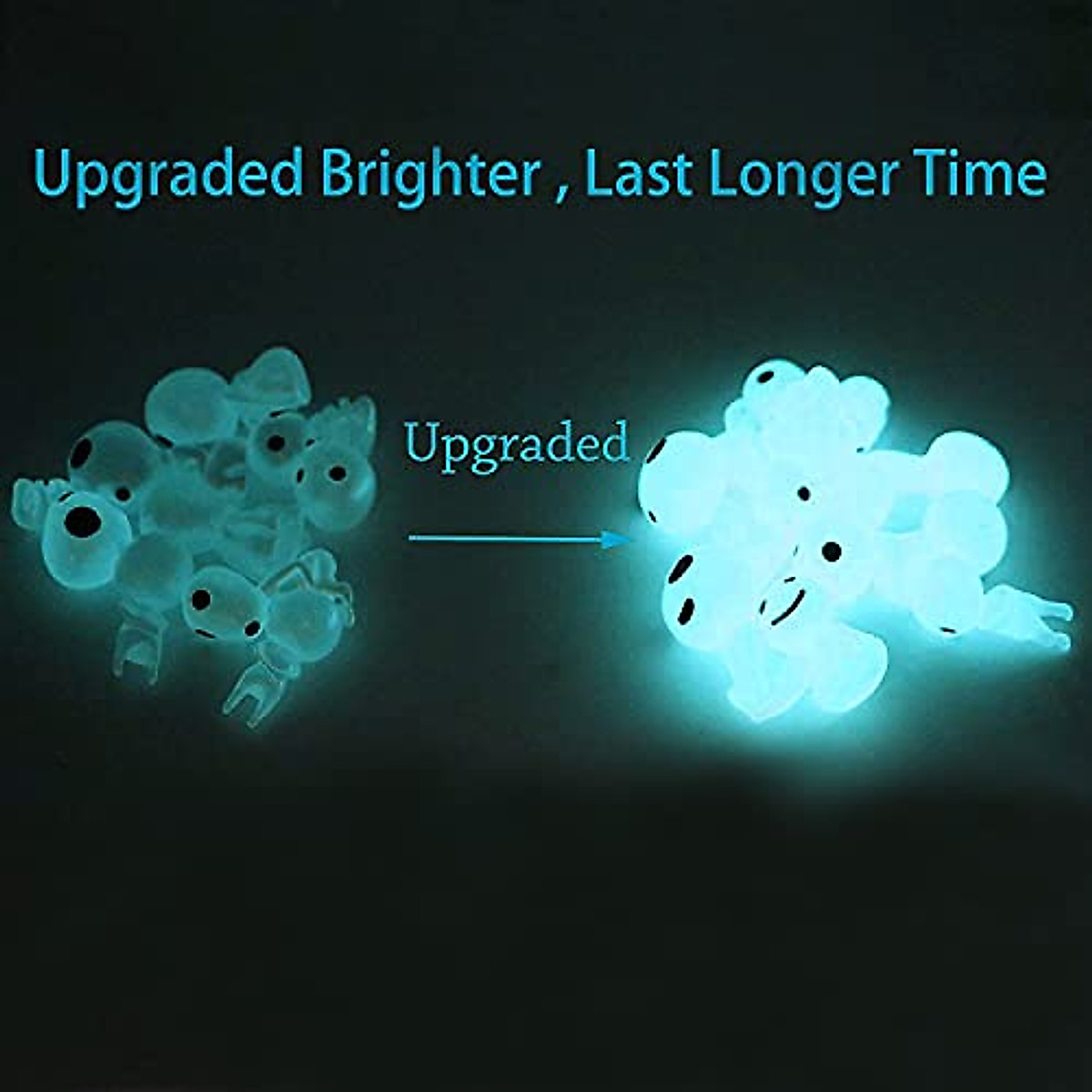 POPKER 20PCS Glow in Dark Statues Fairy Garden Accessories Outdoor Luminous Ghost Gnome Elves Miniature Decorations for Decor Plant Tree Patio Lawn Terrace Balcony Yard Micro Landscape Kit