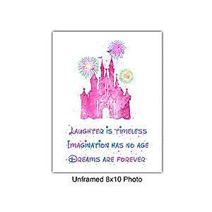 Inspirational Quotes Wall Decor Set - Castle World Motivational Wall Art Room Decoration Poster Prints for Kids, Boys, Girls Bedroom - Gift for Women and Fans 8x10 prints Unframed