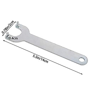 WerkWeit Grinder Angle Spanner Wrench Flange Nut Kit, 1PCS Angle Grinder Flange Wrench and 6PCS Flange Nuts, Compatible with Dewalt Bosch Black Decker Ryobi Makita(4.5" 5" 5/8-11)