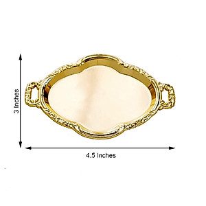 Efavormart 12 Pack - 4.5" Gold Oval Mini Candy Display Tray Favors - Baroque Design for Wedding, Bridal Shower, Baby Shower, Birthday, Candy Jars Decorations