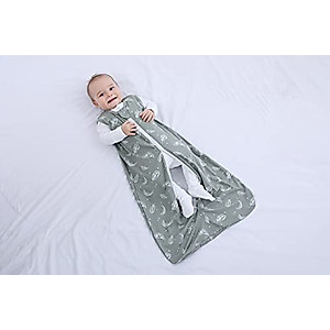 Owlivia Baby Sleep Sack Sleeping Bag with 2-Way Zipper,100% Organic Cotton Wearable Blanket,Unisex Sleep Sack(Feather Green, 18-24 Months)