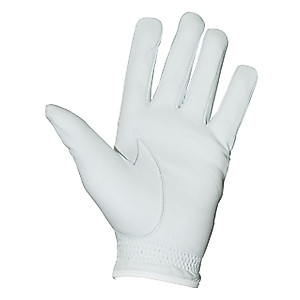 SportsImpex Golf Men's Golf Gloves Genuine Leather White Unlined Pack of 2 (White, Small)
