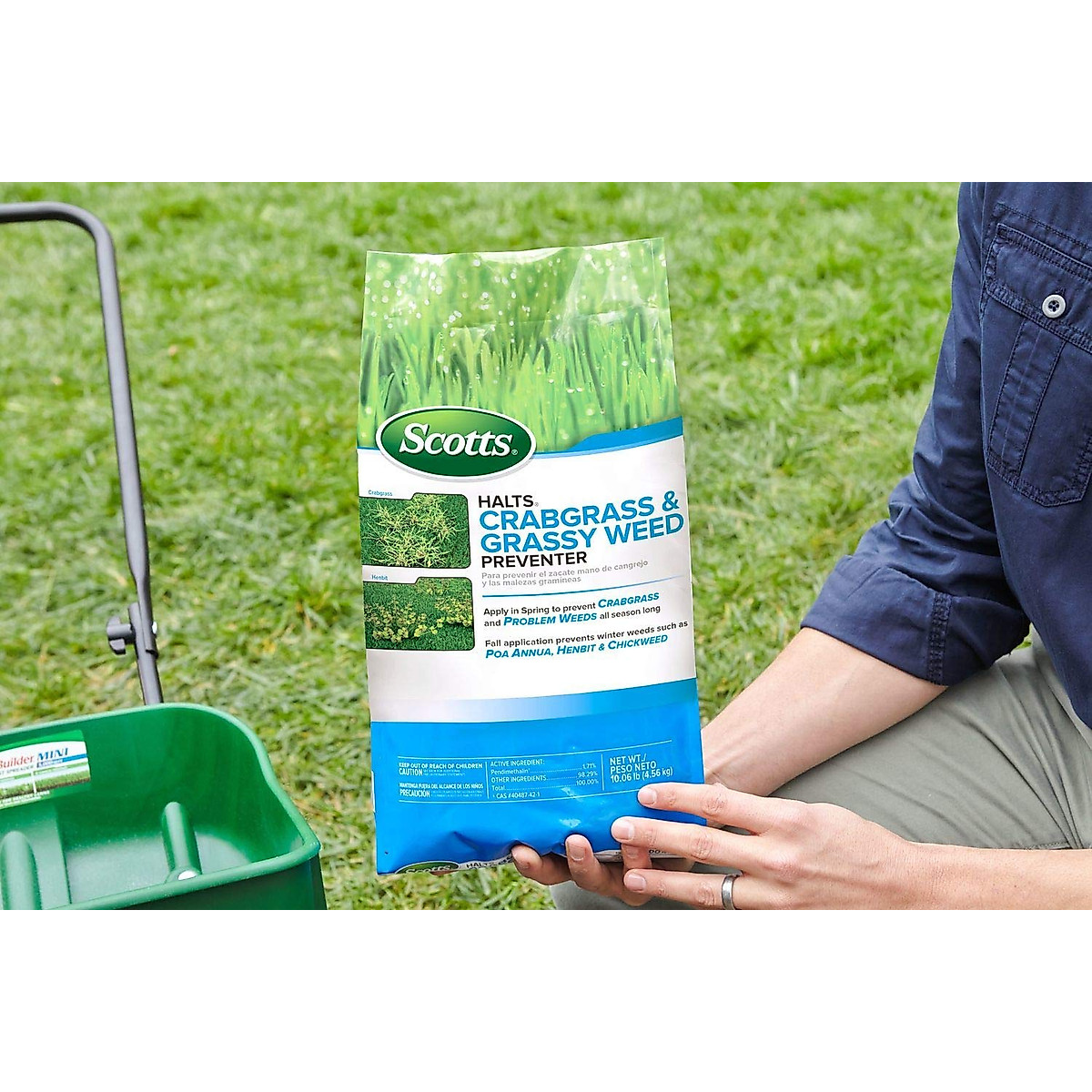 Scotts Halts Crabgrass & Grassy Weed Preventer, Pre-Emergent Weed Killer for Lawns, 5,000 sq. ft., 10.06 lbs. (2-Pack)