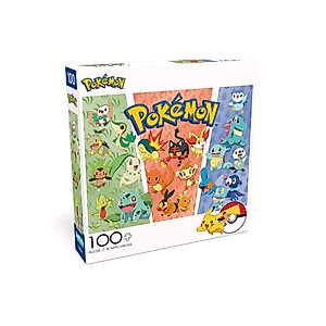 Buffalo Games - Pokemon- Starters Pokemon - 100 Piece Jigsaw Puzzle for Families -Challenging Puzzle Perfect for Game Nights - Finished Size is 15.00 x 11.00