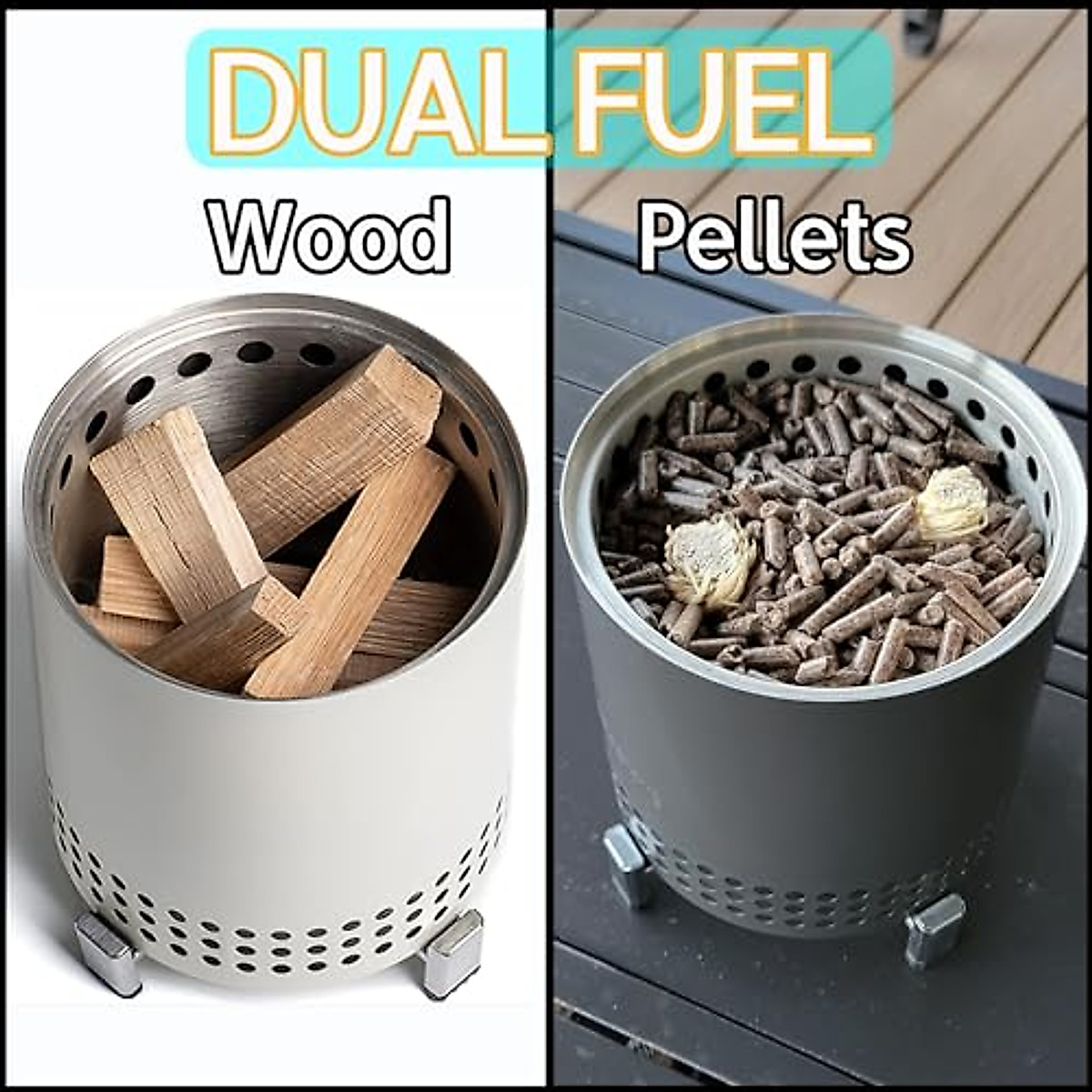 CAMP FANSIPAN Pellet Adapter for Solo Stove Mesa, Mesa XL, Campfire, Titan, Lite Fire Pit.Dual Fuel Wood, Pellet.Prevents Pellets Falling, Increase Burn Time.Stainless Steel.Thickness 2mm
