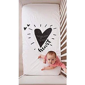 Luv Bug I Love You with My Whole Heart Waterproof Crib Sheet