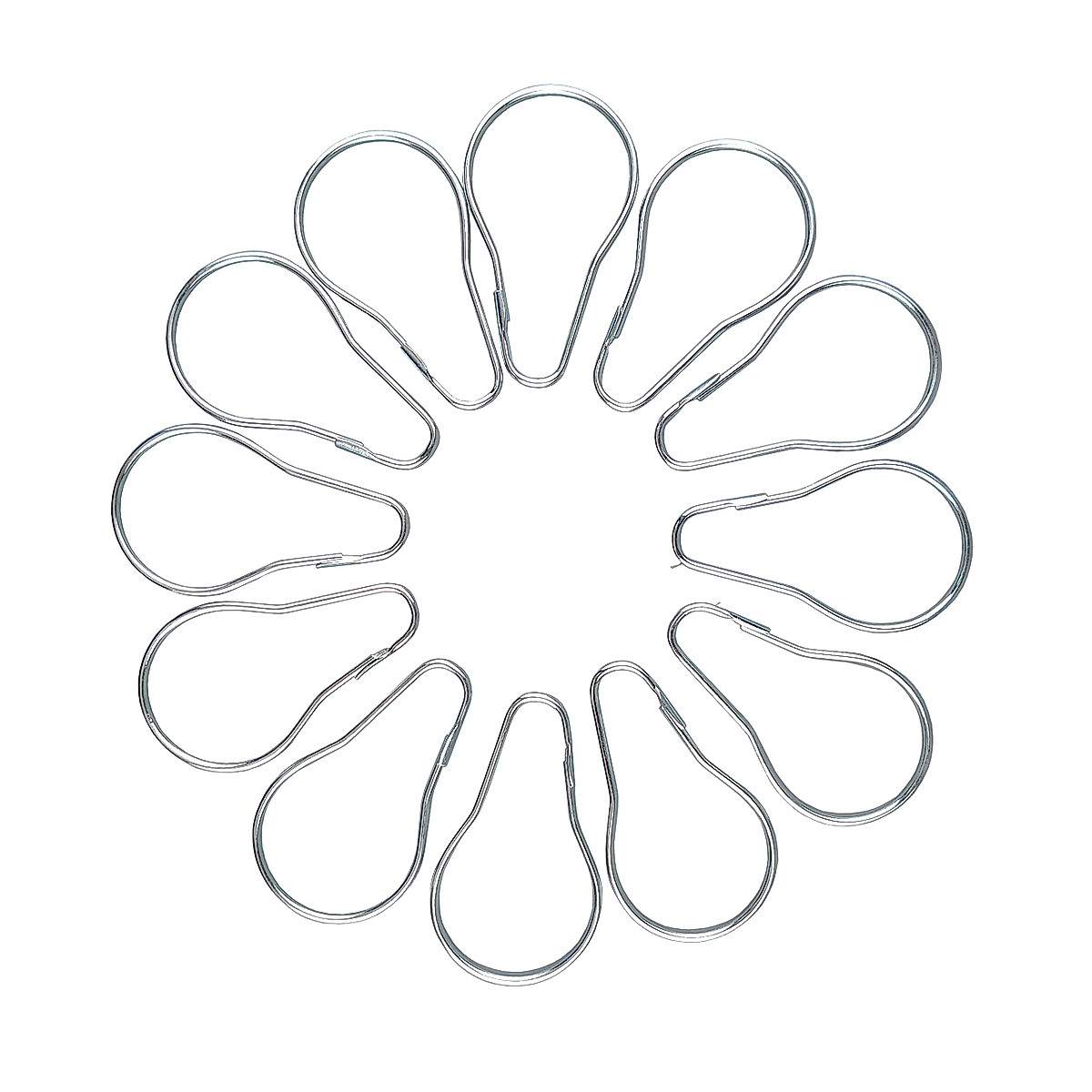 Kowibcl Metal Shower Curtain Hooks Shower Curtain Hooks Rust Proof Metal Shower Curtain Rings Stainless Steel Hanging Clips and Hooks,Practical Reusable Shower Curtain Hangers，Set of 50,Silver