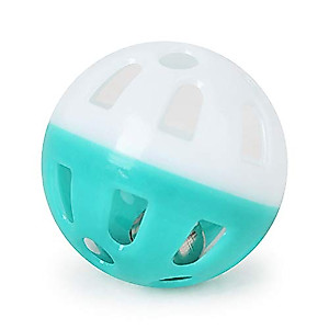 FadyDail 12PCS 5Color 1.6" Cat Toy Ball with Bell, Pet Toy Cat Bell Ball Cat Toy with Bell Cat Jingle Balls for Cats Kitten, Plastic Cat Toys Jingle Balls Pounce Chase Rattle Ball Toys