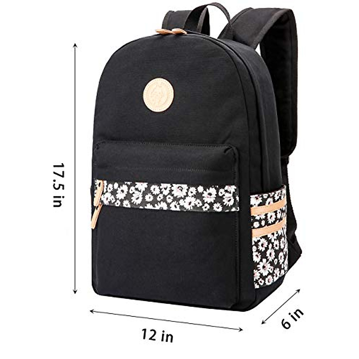 mygreen Casual Style Canvas Backpack/School Bag/Travel Daypack Black