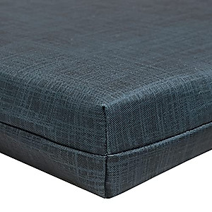 Outdoor Decor Urban Chic Solid Textured Print Bench Seat Cushion 48 x 18 in Navy