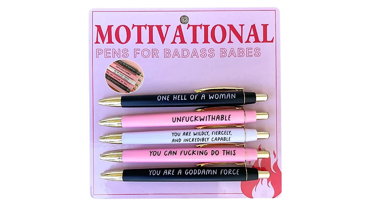 Mementofor Motivational Badass Pen Set, Funny Pens Swear Word Daily Pen ...