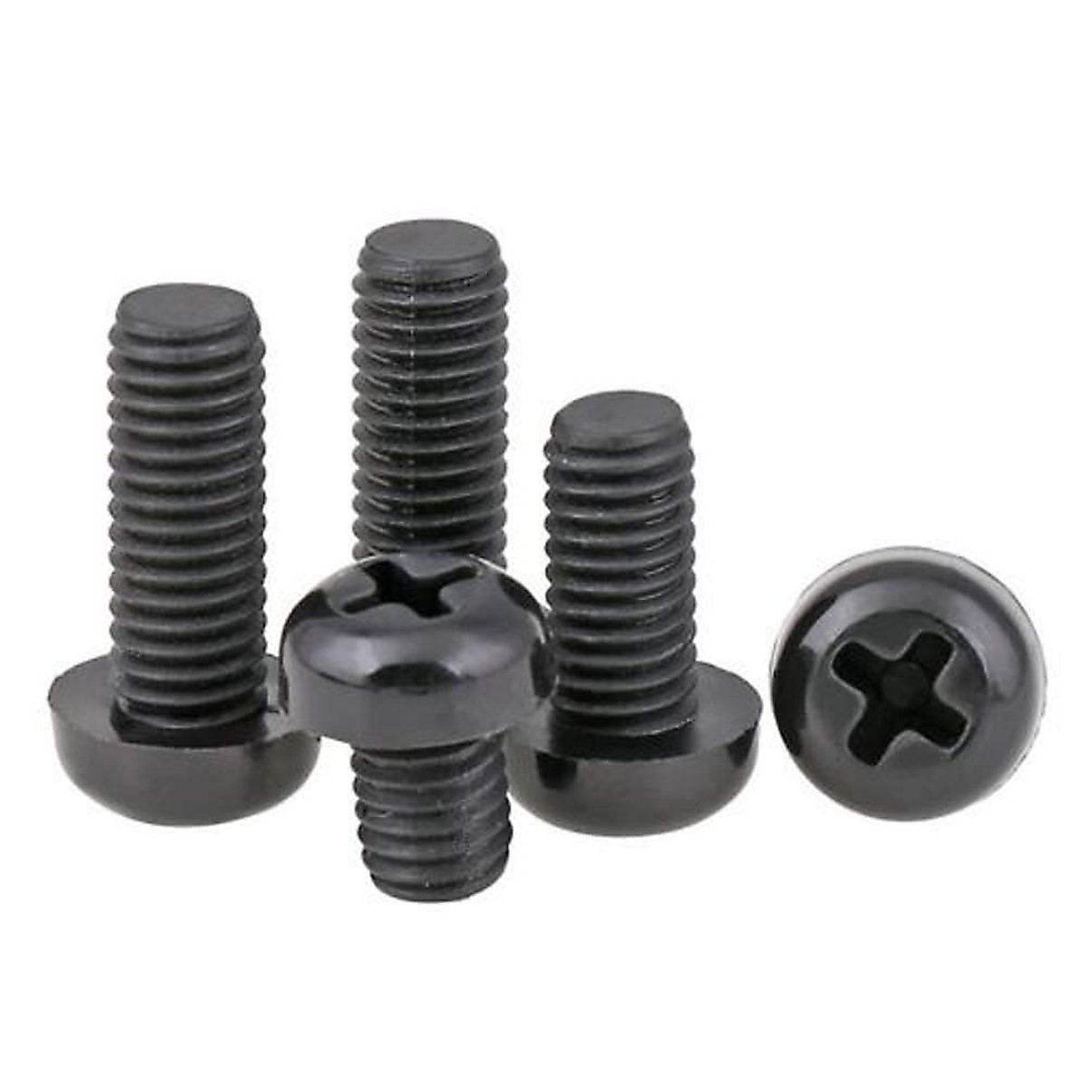 M6 / 6mm Black Nylon Pan Round Head Phillips Screws Plastic Machine Screws (10Pcs, M6 x 20 mm)