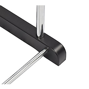 Proman Product VL17028 with Wooden Hanger, Tray & Trouser Bar Valet Stand, Black