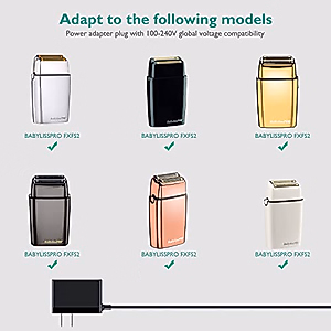 for BaByliss PRO Shaver FXFS2 Charger, Lnauy Adapter Compatible with BaBylissPRO Barberology Cordless Metal Double Foil Shaver FXFS2 Power Supply Cord