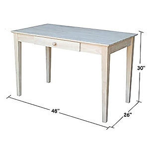 International Concepts Basic Desk with Drawer, Unfinished