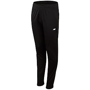 New Balance Boys' Jogger Set - 2 Piece Long Sleeve T-Shirt and Tricot Sweatpants (8-12), Size 10, White/Black