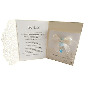 Wedding Day Card for Daughter, Gift Card for Daughter on Wedding Day, Bridal Shower Mother to Bride Gift Card, Wedding Gown Charm, Bridal Bouquet Charm, Something Blue