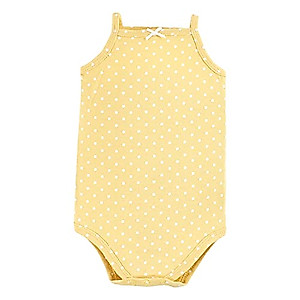 Hudson Baby Unisex Baby Cotton Sleeveless Bodysuits, Sunflower, 3-6 Months