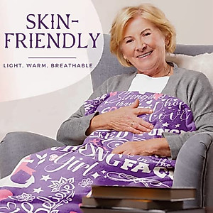 InnoBeta Cancer Survivor Gifts for Women, Flannel Throw Blankets Cancer Gifts for Women Girls, Super Soft & Skin-Friendly, Best Gifts for Cancer Patients, Perfect Get Well Soon Gifts, 50” x 65”