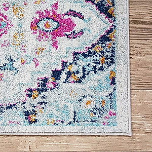 KSANA Soft Runner Rug, 2'2" x 4' Area Rug, Luxury Carpets for Living Room, Bedroom and Hallway (Reflecting Pond/Tibetan Red)