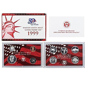 1999 S U.S. Mint Silver Proof Set - 9 Coins - OGP Superb Gem Uncirculated