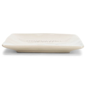 DEMDACO Happiness Comes In Waves Sea Blue and Brown 6 x 6 Stoneware Decorative Serving Plate with Spreader