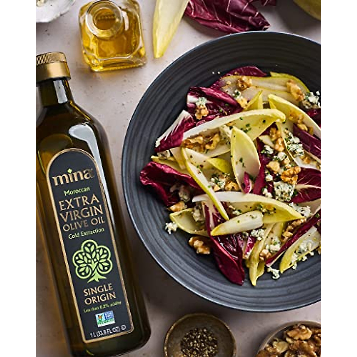 Mina Extra Virgin Olive Oil, New Harvest, Polyphenol Rich Moroccan Olive Oil, Cold Extraction, Single Origin Olive Oil, Less Than 0.2% Acidity, 68 Fl Oz, 2 L