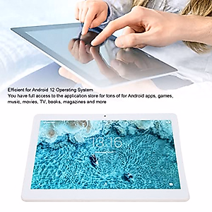 VINGVO Tablet PC, T10W 2MP Front Camera 128GB Extended Storage Dual SIM Dual Standby 10.1 Inch Tablet for Android 12 for Calling (US Plug)