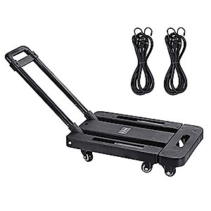 Boshen 440lb 18.50"x11.81"x3.54" Heavy Duty Luggage Cart Dolly Folding Platform Moving Warehouse Push Hand Truck